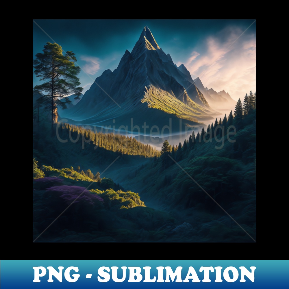 A Majestic Mountain Rising from a Lush Forest Creating a Har | Inspire Uplift