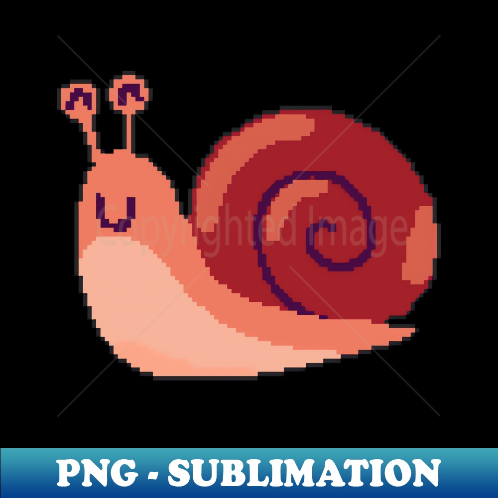 Sleek Snail Pixel Art Design for Fashionable Attire - PNG Tr | Inspire Uplift
