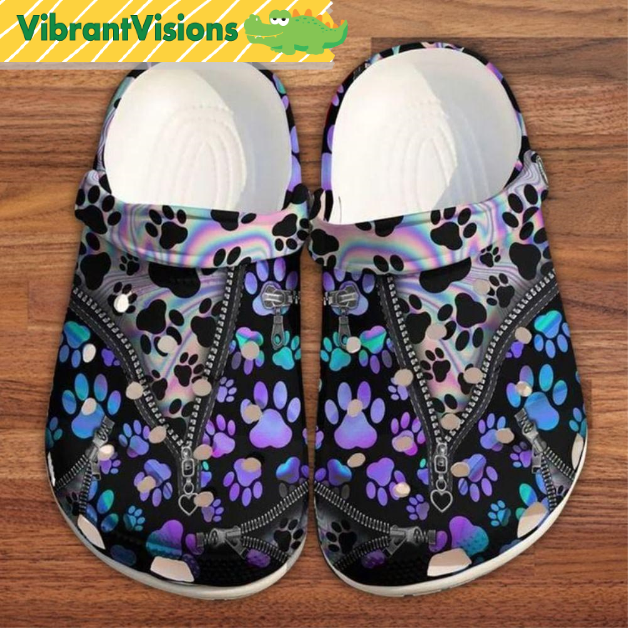 Dog Paw Hologram Cute Crocs | Inspire Uplift