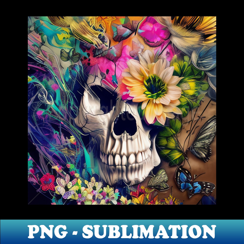 Artful Skull - Retro PNG Sublimation Digital Download - Unle | Inspire ...