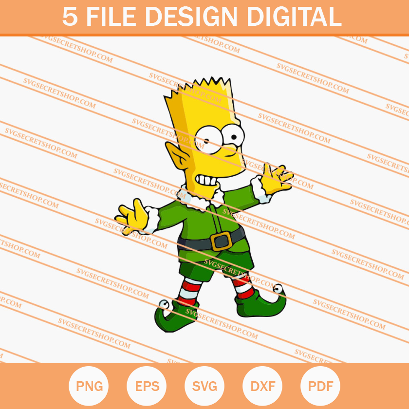 Bart Simpson Elf SVG, Bart Simpson SVG, Simpson SVG | Inspire Uplift