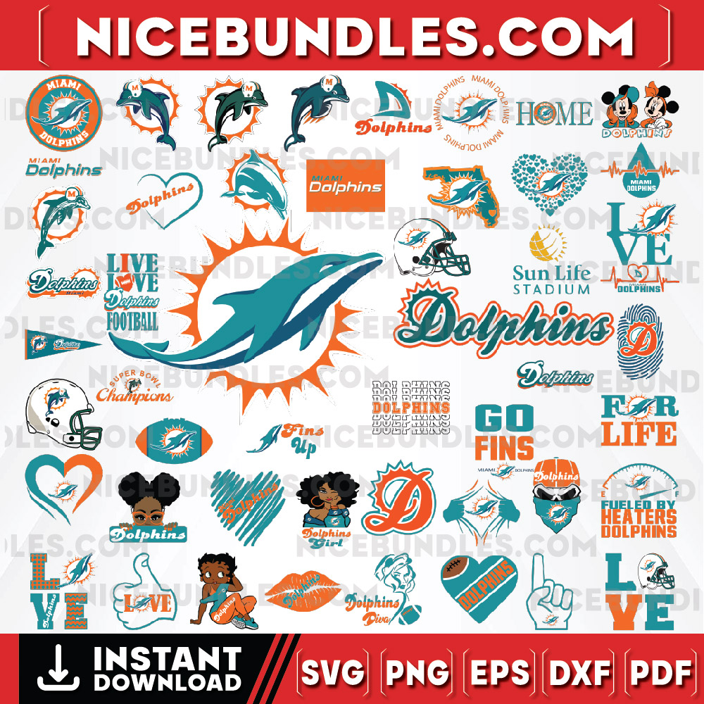 50 Files Miami Dolphins Team Bundle Svg, Miami Dolphins svg, - Inspire ...