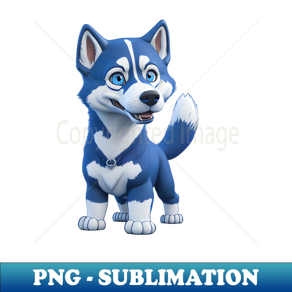 Blue Cartoon Husky Dog - High-Quality PNG Sublimation Downlo | Inspire ...