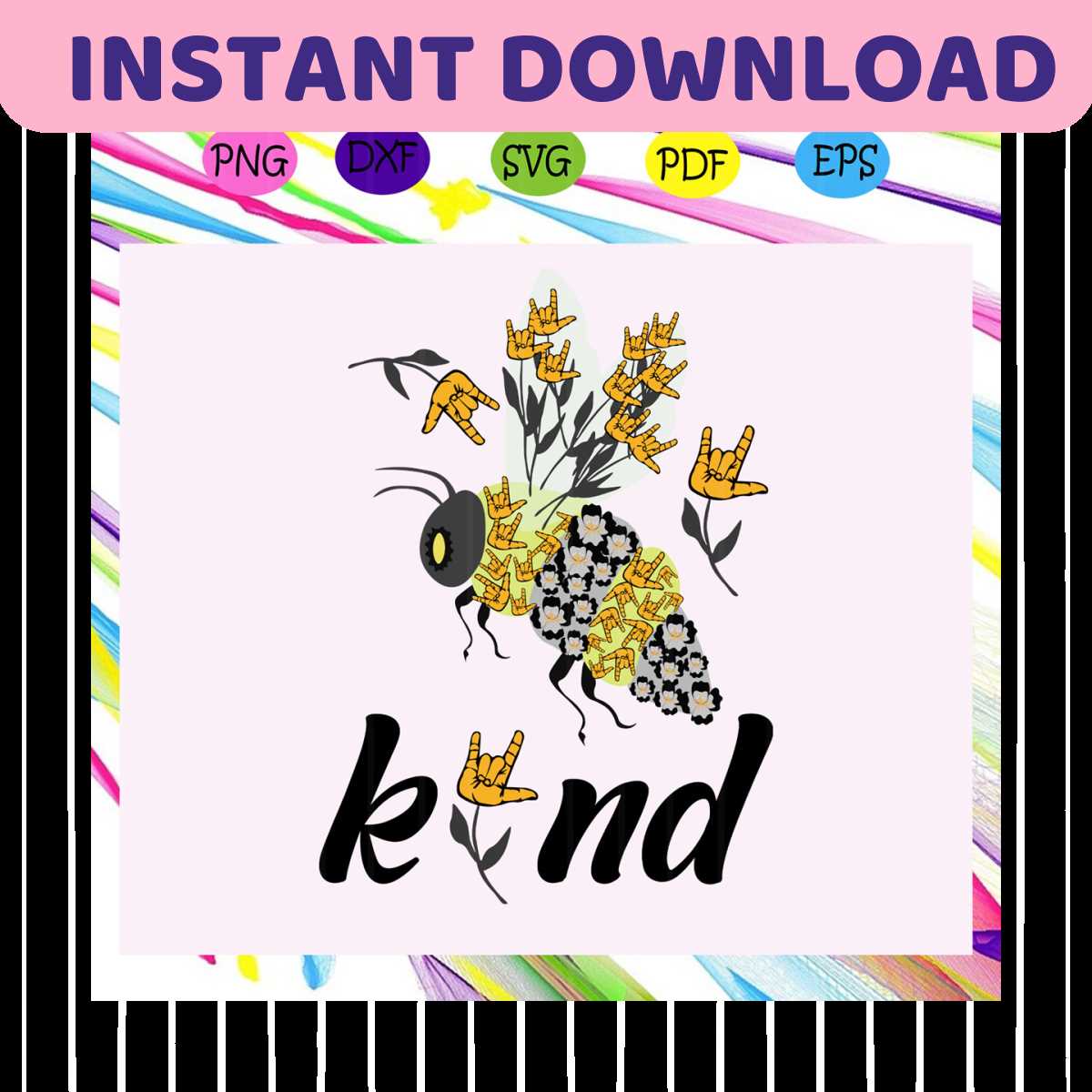 Bee kind, rock and roll hand sign, hand sign, bee svg, bee l | Inspire ...
