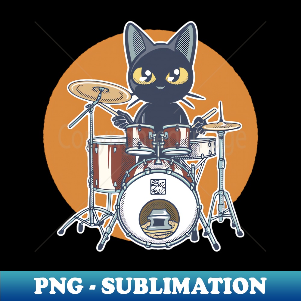 Cat Drummer - Vintage Sublimation PNG Download - Revolutioni - Inspire ...