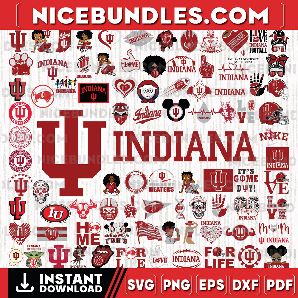 88 Files Indiana Hoosiers Team Bundle Svg, Indiana Hoosiers | Inspire ...