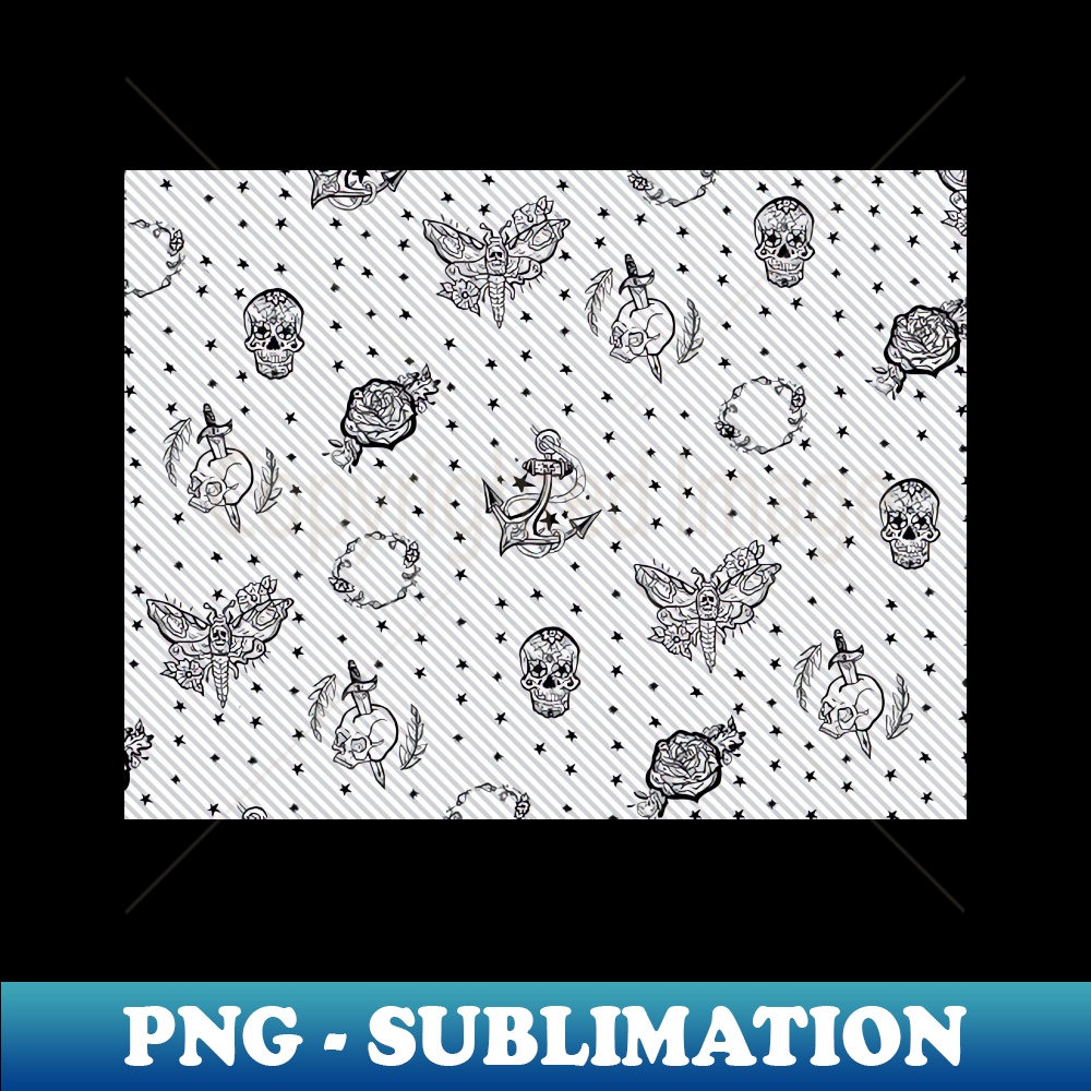 Polka Dot Star Tattoo Pattern Design - Instant Sublimation D | Inspire ...