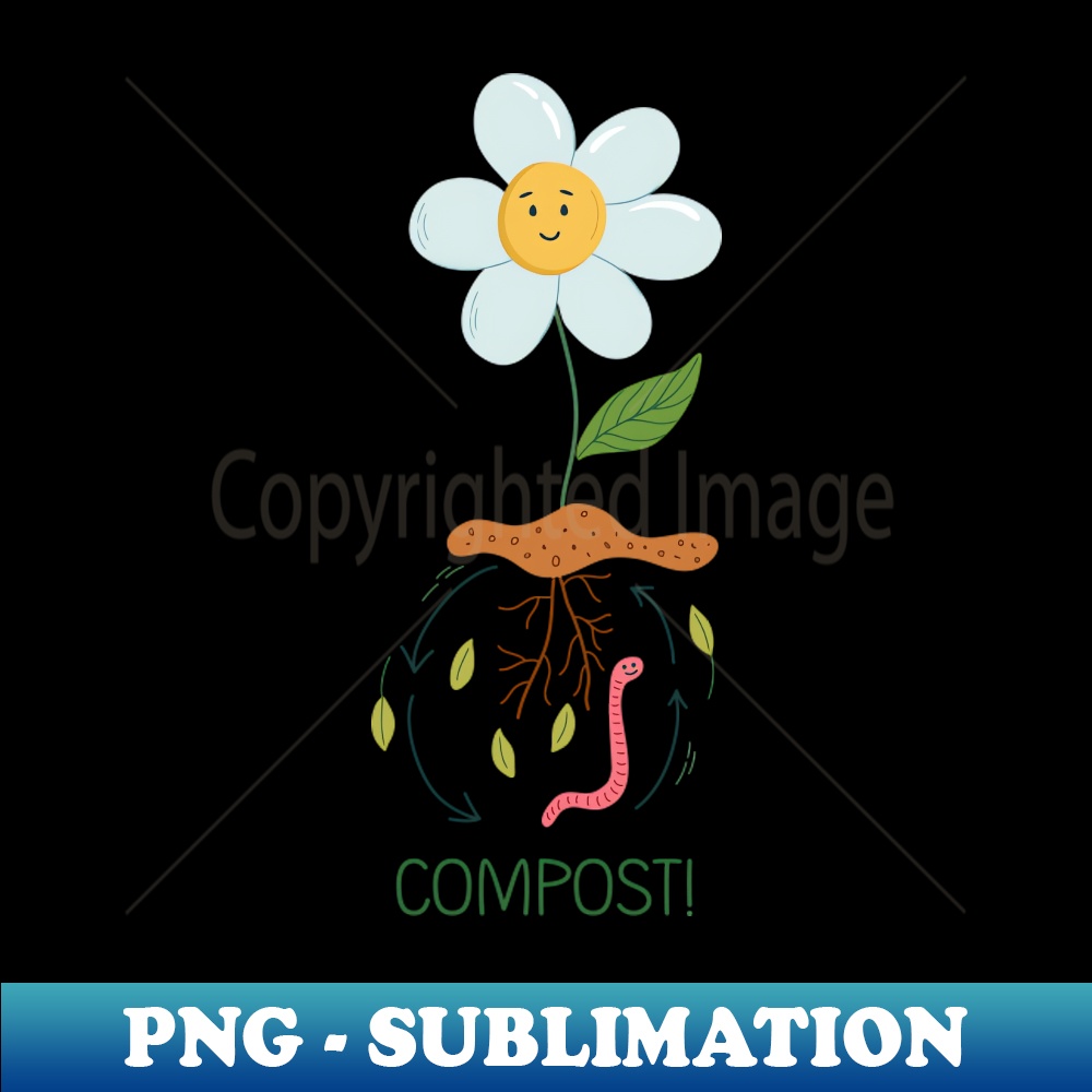 Flower in pile of ground Composting process illustration - P | Inspire ...