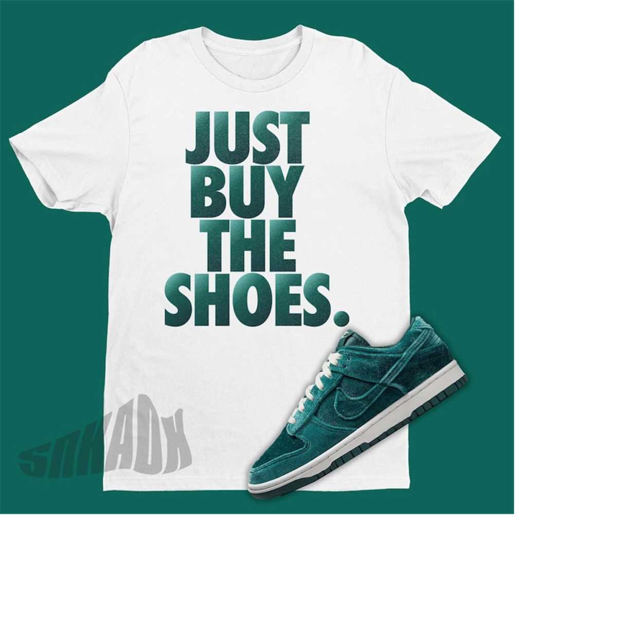Velvet Teal Dunk Matching Shirt - Retro Dunks Sneakers Tee - | Inspire ...