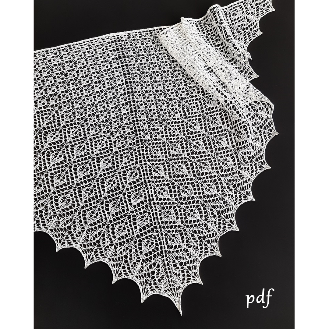 Arabis Shawl Knitting Pattern Only charted Knit Charm Triang - Inspire ...