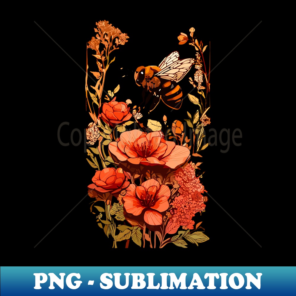 Flowers end Bee - Unique Sublimation PNG Download - Perfect | Inspire ...