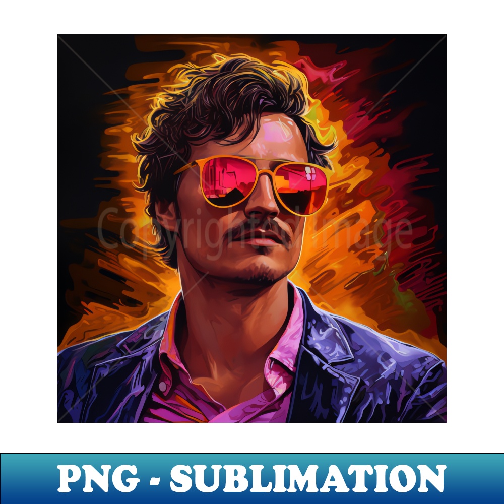 Neon Pedro Pascal with sunglasses - High-Resolution PNG Subl | Inspire ...