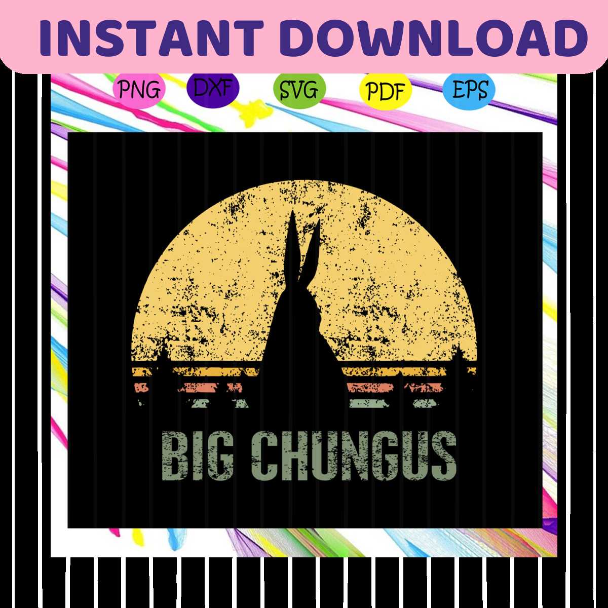 Big chungus retro vintage sunset meme, funny chungus meme, b | Inspire Uplift