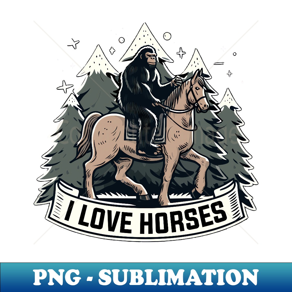 Bigfoot Riding a Horse - Funny Sasquatch Equestrian Horse - | Inspire ...