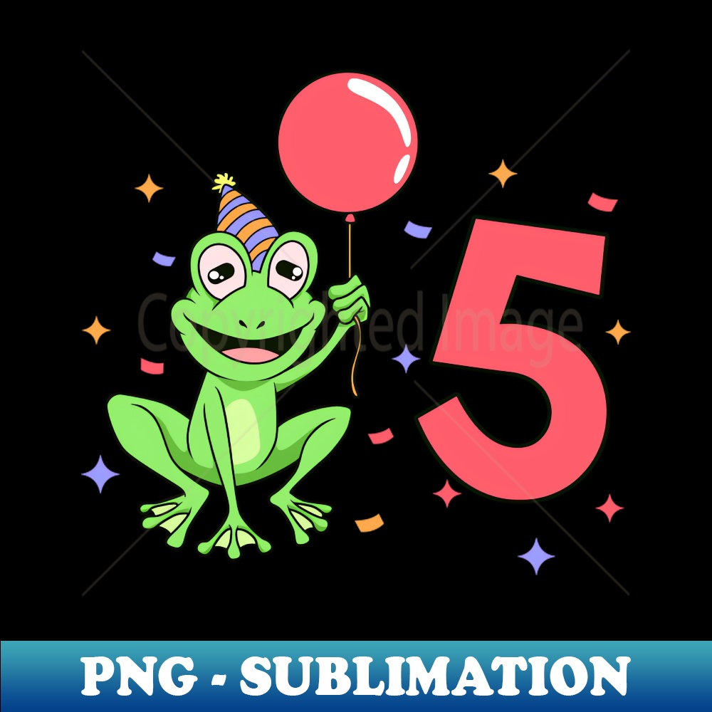 I am 5 with frog - kids birthday 5 years old - PNG Transpare | Inspire ...