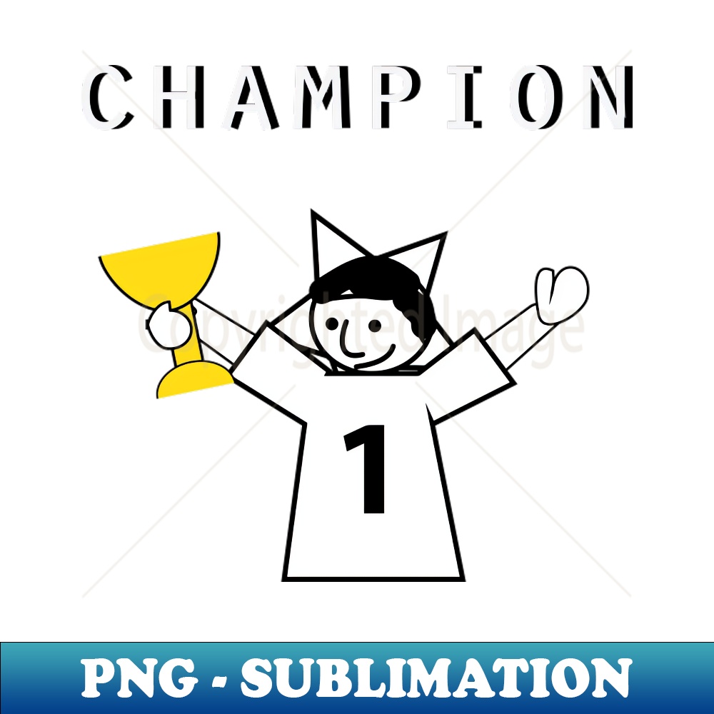 Champion with a trophy doodle - Elegant Sublimation PNG Down | Inspire ...