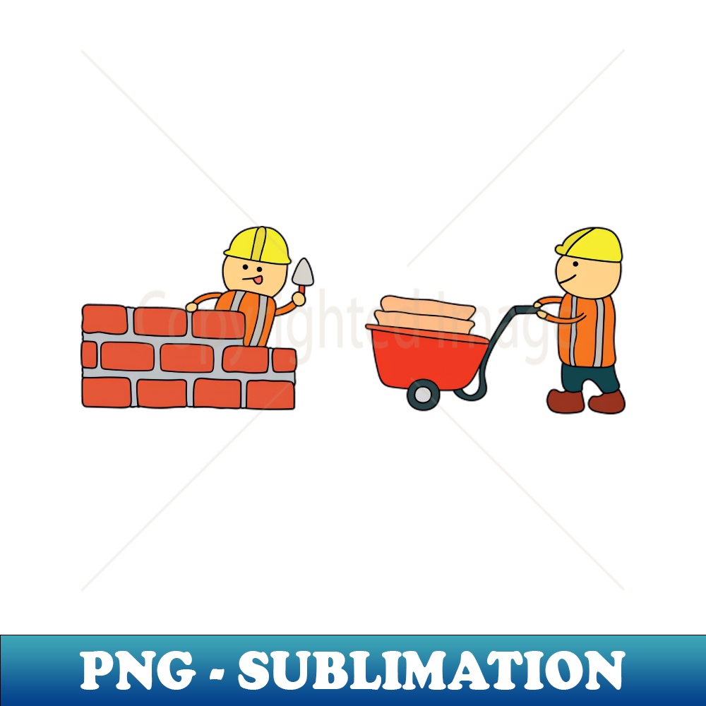 Kids drawing vector Illustration of construction workers bui - Inspire ...