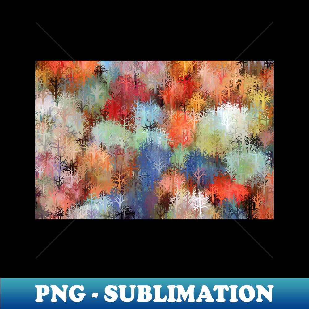 Colorful trees forest - PNG Transparent Sublimation Design - | Inspire ...