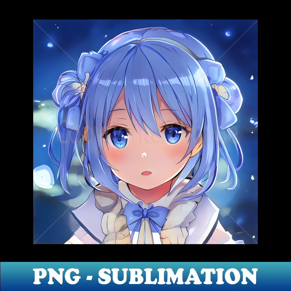 Blue eye Anime Girl - PNG Sublimation Digital Download - Un - Inspire ...