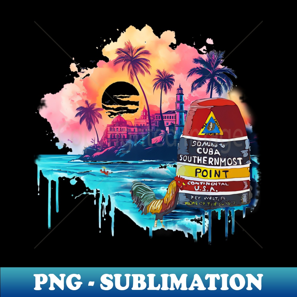 Key West Southernmost Point in the US Marker with Cuban Scen | Inspire ...