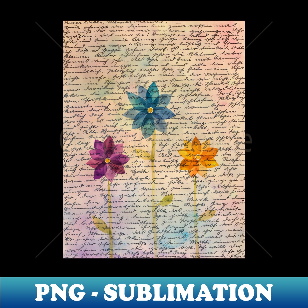 Flowers composition on aged handwritten page - High-Resoluti - Inspire ...