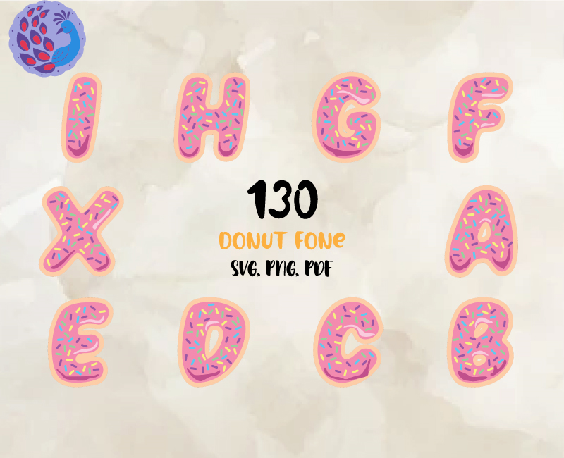 Donut Font Svg Png, Modern Font, Fonts For Cricut, Beauty Fo | Inspire ...