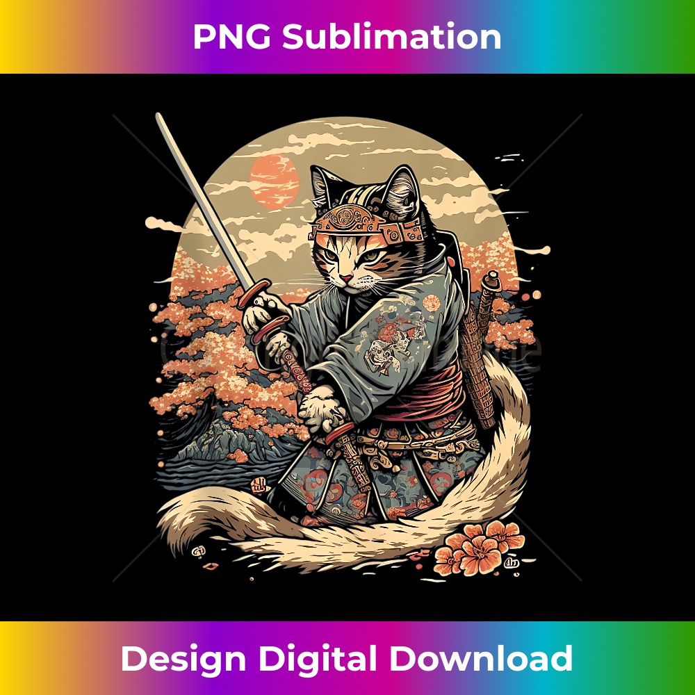 Japanese Art Cat Ninja Ukiyo-e Anime Style Samurai Cat Tank | Inspire ...