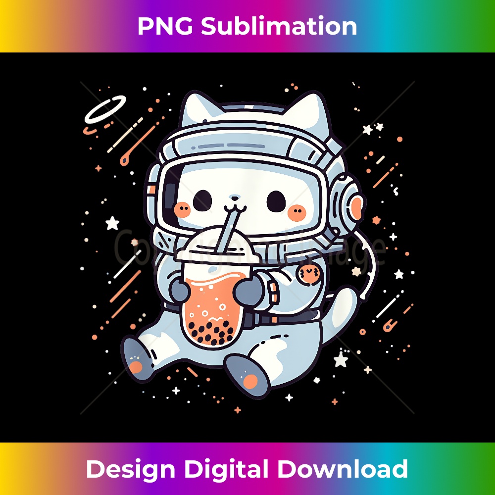 Kawaii Cat Bubble Boba Tea In Space Astronaut Anime Girls - - Inspire ...