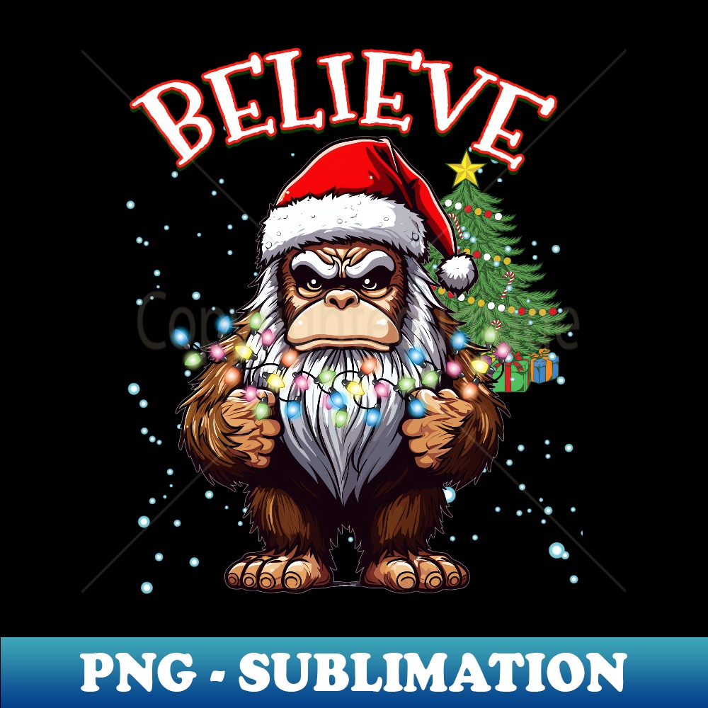 Sasquatch Christmas, Cute Believe Bigfoot Christmas - Premiu - Inspire ...