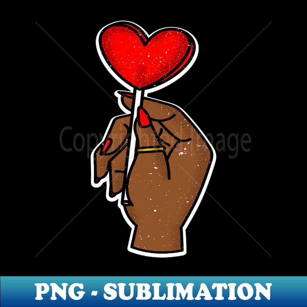 Heart Hand Sign - A Hand Holding a Red Lollipop - Black Pow | Inspire ...