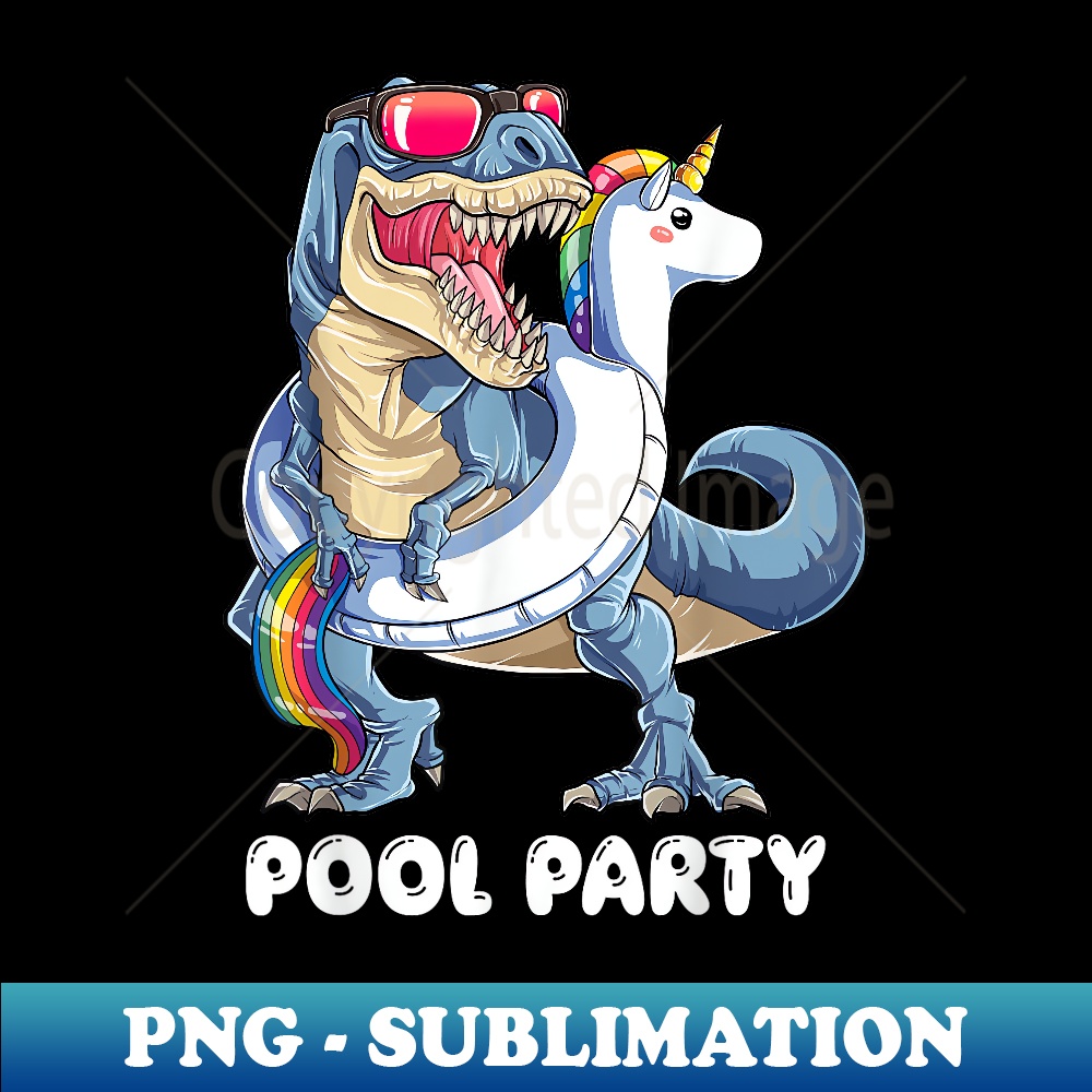Pool Party Dinosaur Unicorn T T rex Float Rainbow - Modern S | Inspire ...