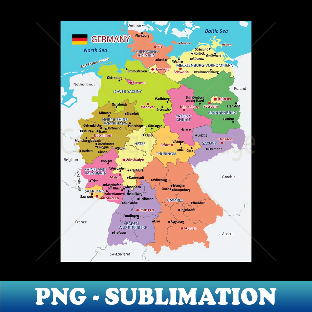 Administrative map of Germany - PNG Transparent Digital Down - Inspire ...