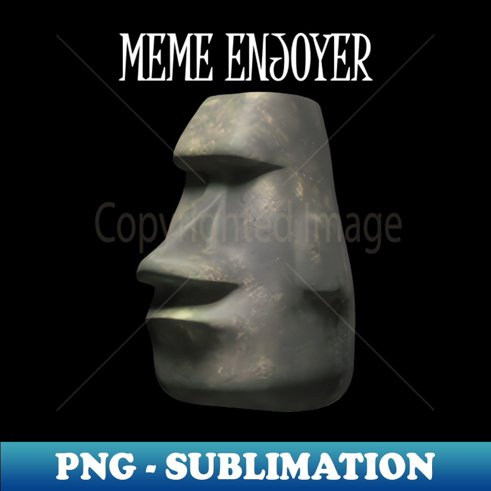 Meme Enjoyer Funny Moai Emoji - Retro PNG Sublimation Digita | Inspire ...