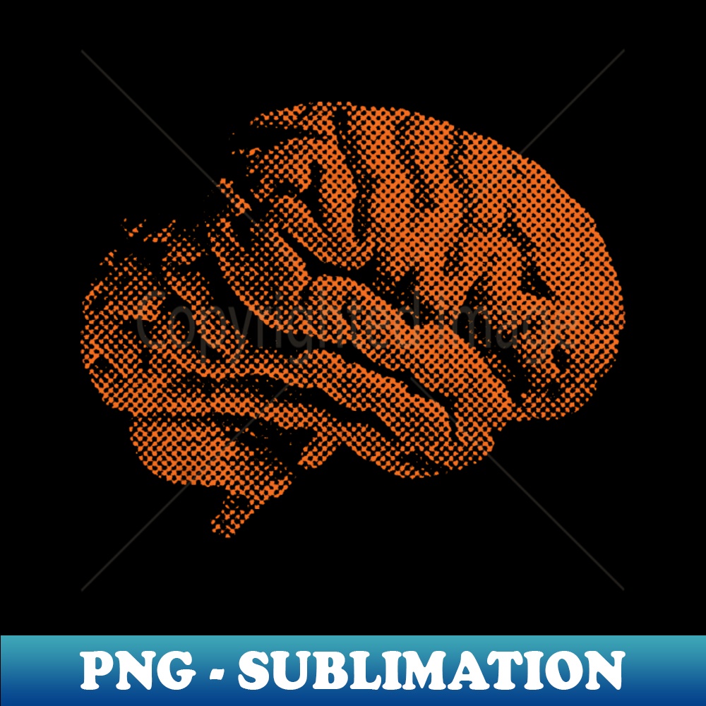 orange halftone brain - Instant Sublimation Digital Download | Inspire ...