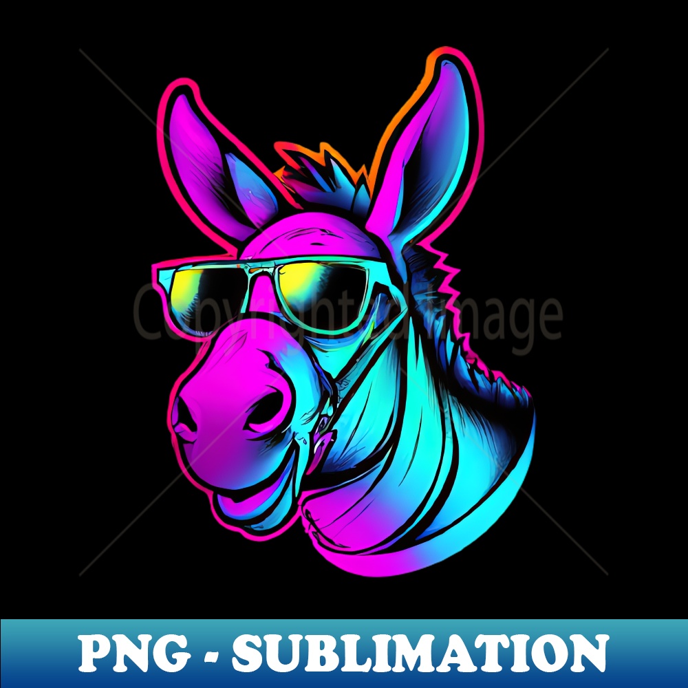Synthwave Donkey Electro Retro Colorful - Signature Sublimat | Inspire ...