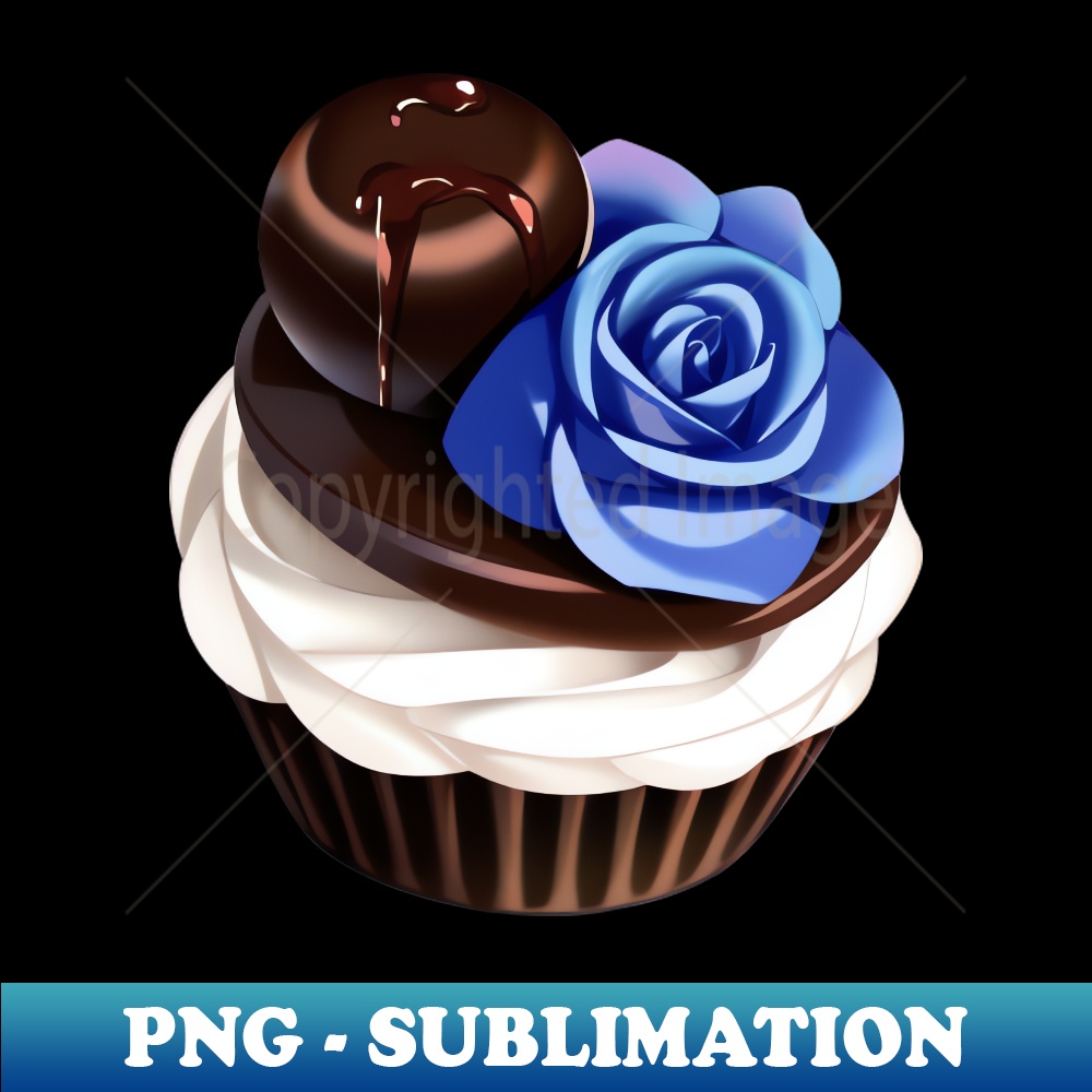 Blue Rose Chocolate Cupcake - Professional Sublimation Digit | Inspire ...