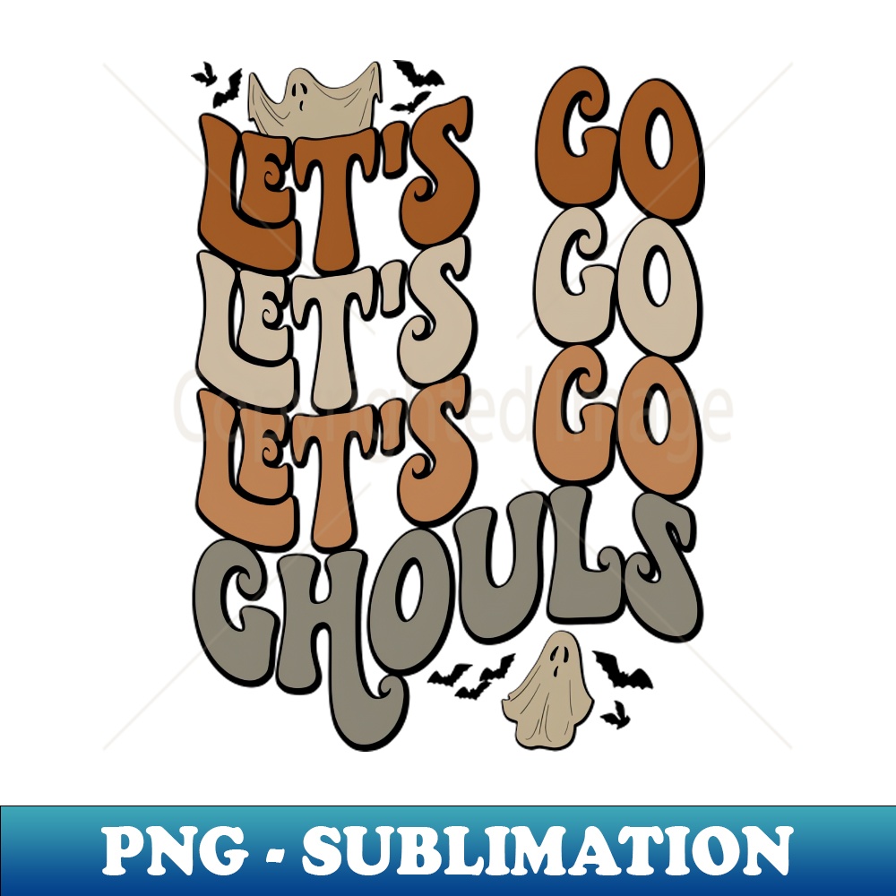 Retro Lets Go Ghouls Halloween Party - PNG Transparent Digit - Inspire ...
