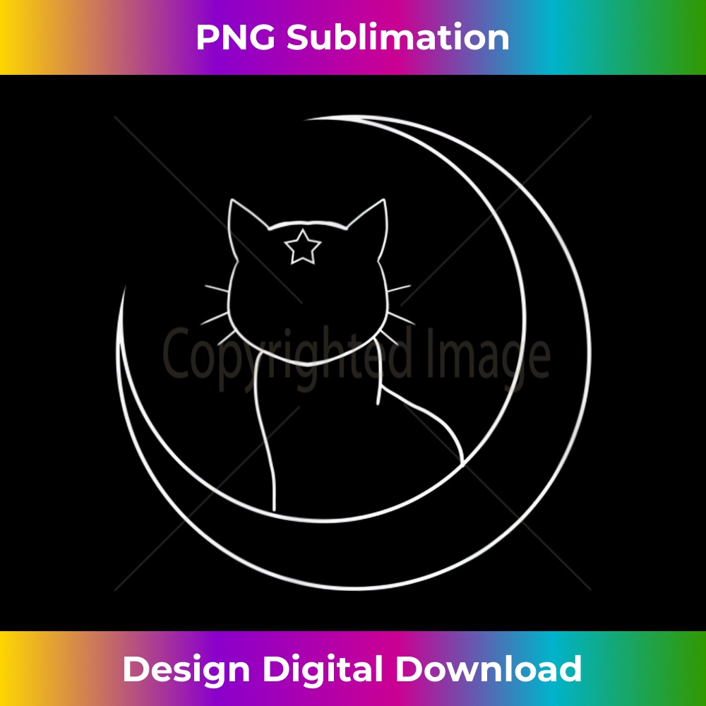 Minimal Crescent Moon Cat Star Cute Luna Space Kitten Gift - | Inspire ...