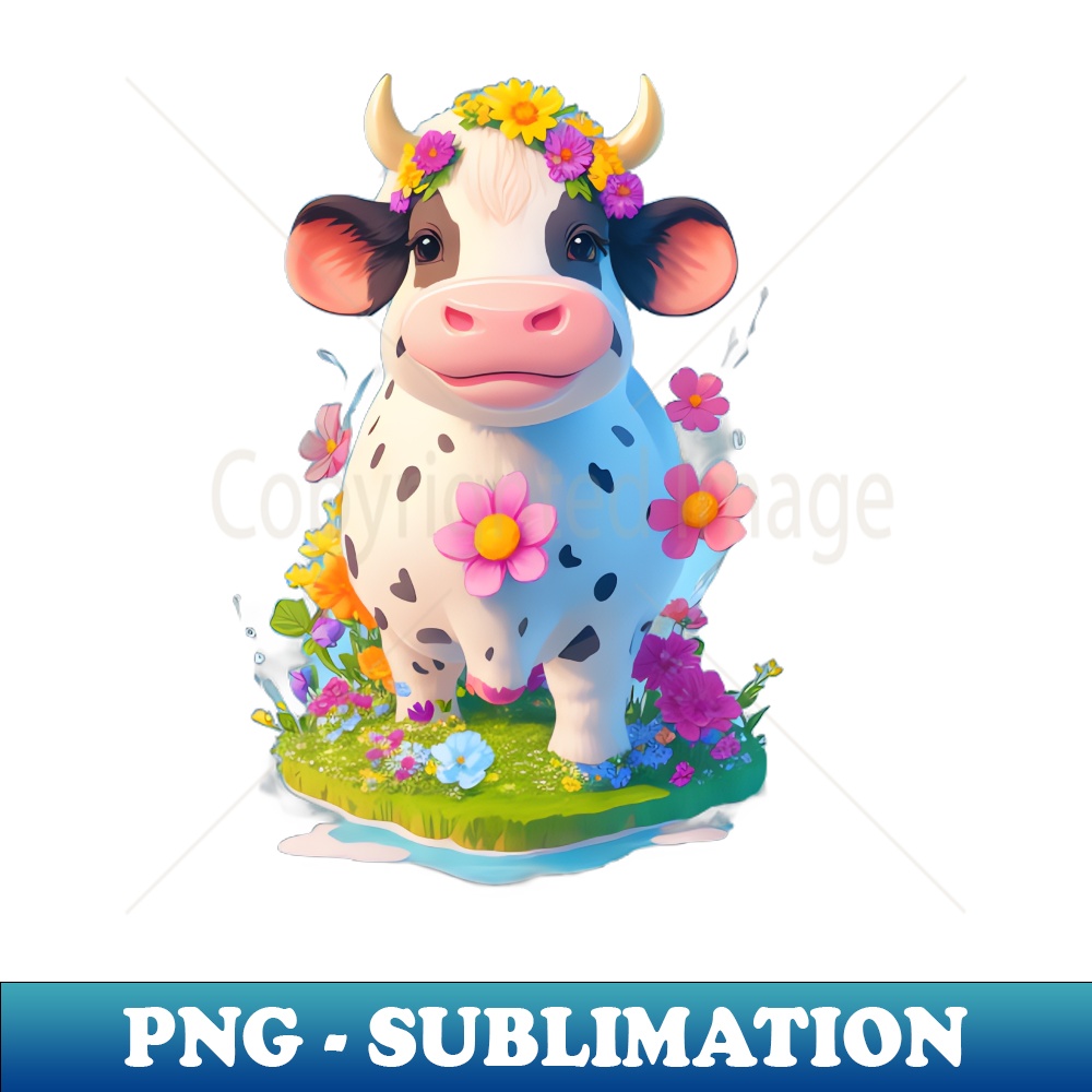 Happy Flower Cow - Exclusive PNG Sublimation Download - Revo | Inspire ...