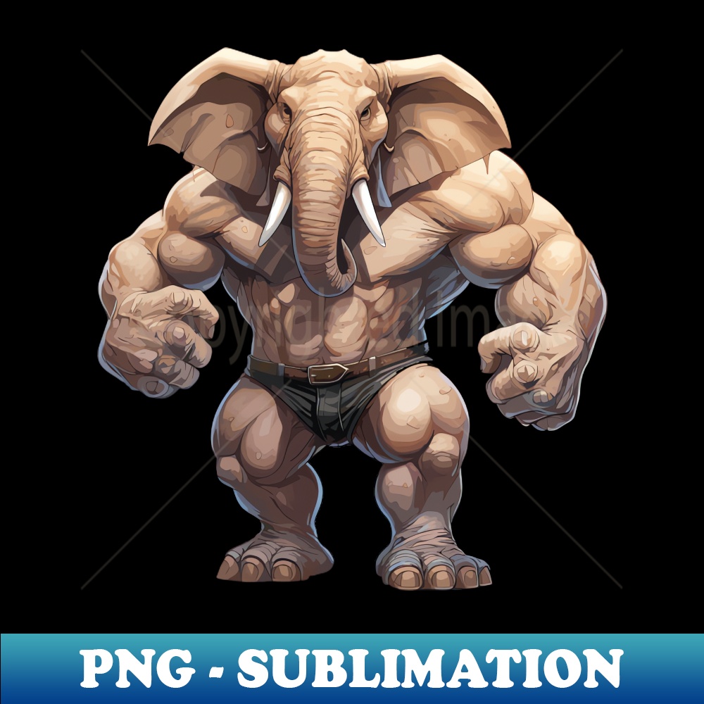 Bodybuilder Elephant - PNG Sublimation Digital Download - Pe - Inspire ...
