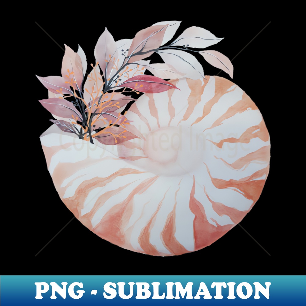 Watercolor Botanical Arrangement with Nautilus shell - Speci | Inspire ...