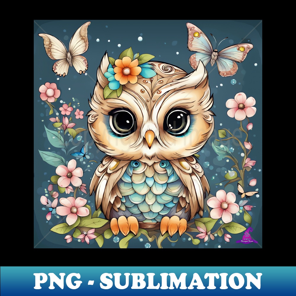 VIBRANT VISIONS OWLET - PNG Transparent Sublimation File - B | Inspire Uplift