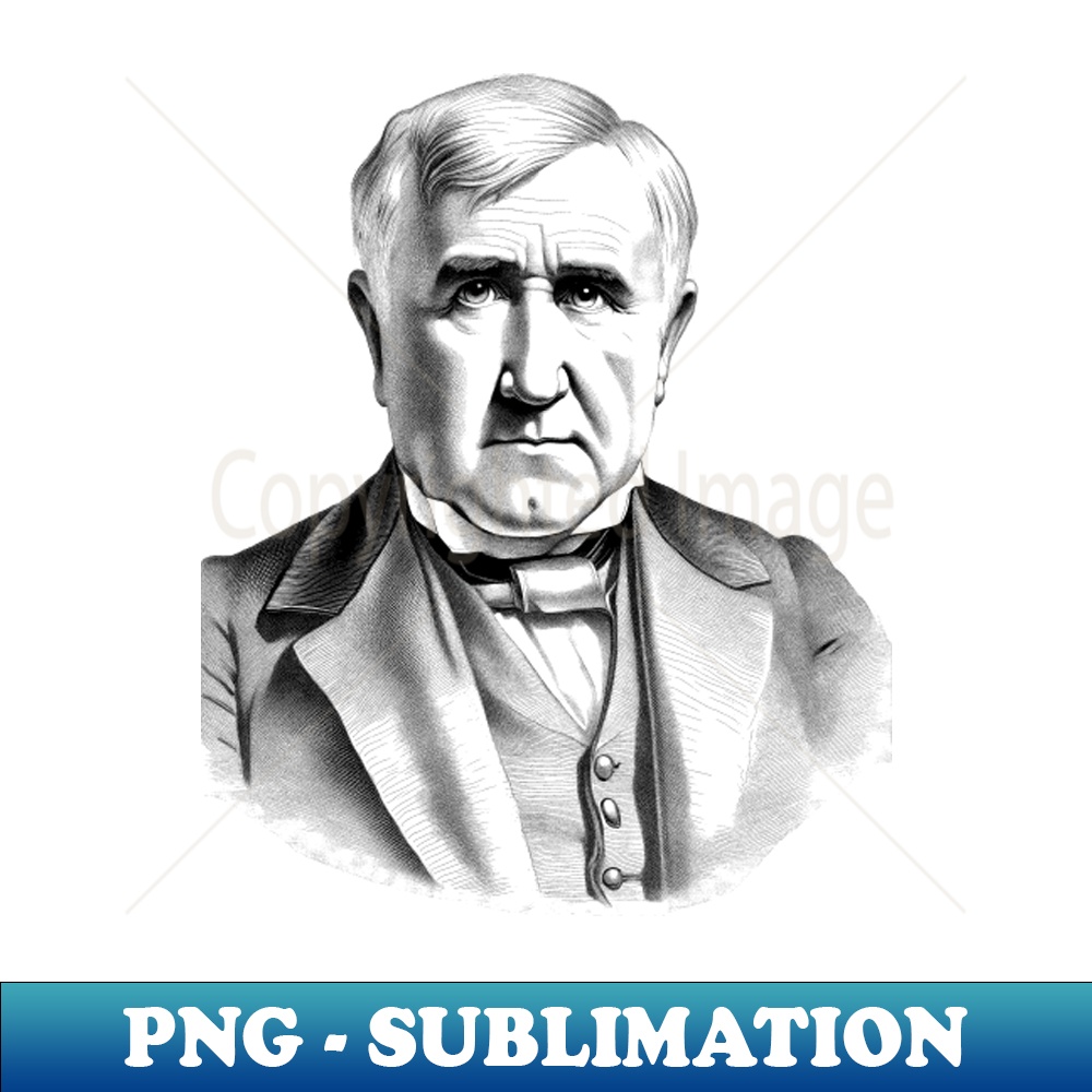 Thomas Alva Edison portrait - Retro PNG Sublimation Digital | Inspire ...
