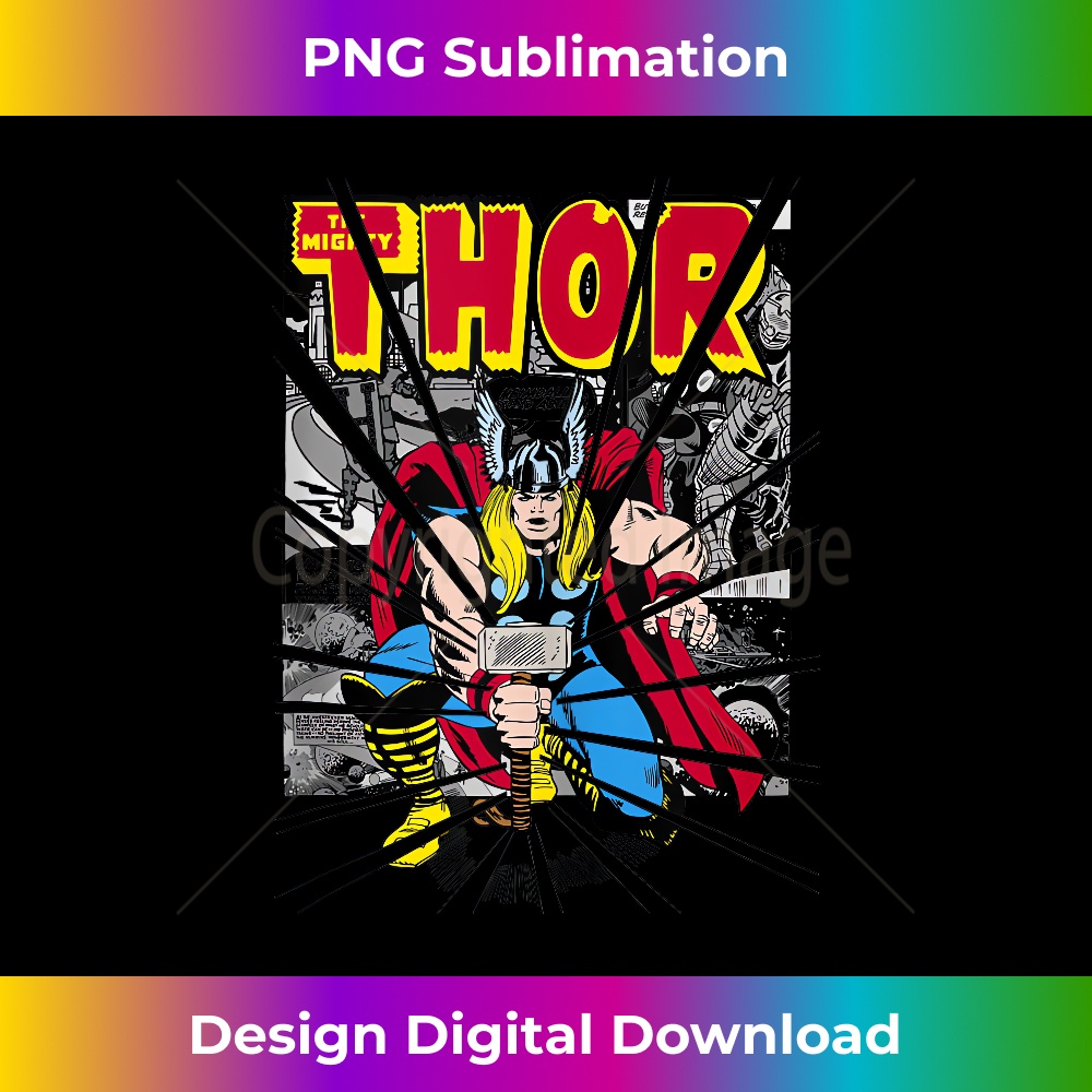 Marvel Thor The Power Of Mjolnir Comic Background Logo Tank - Inspire ...