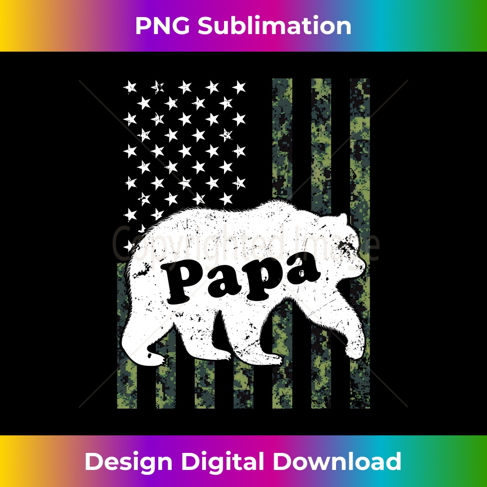 Mens Papa Bear Camouflage USA American Flag Daddy, Dad Gift | Inspire ...