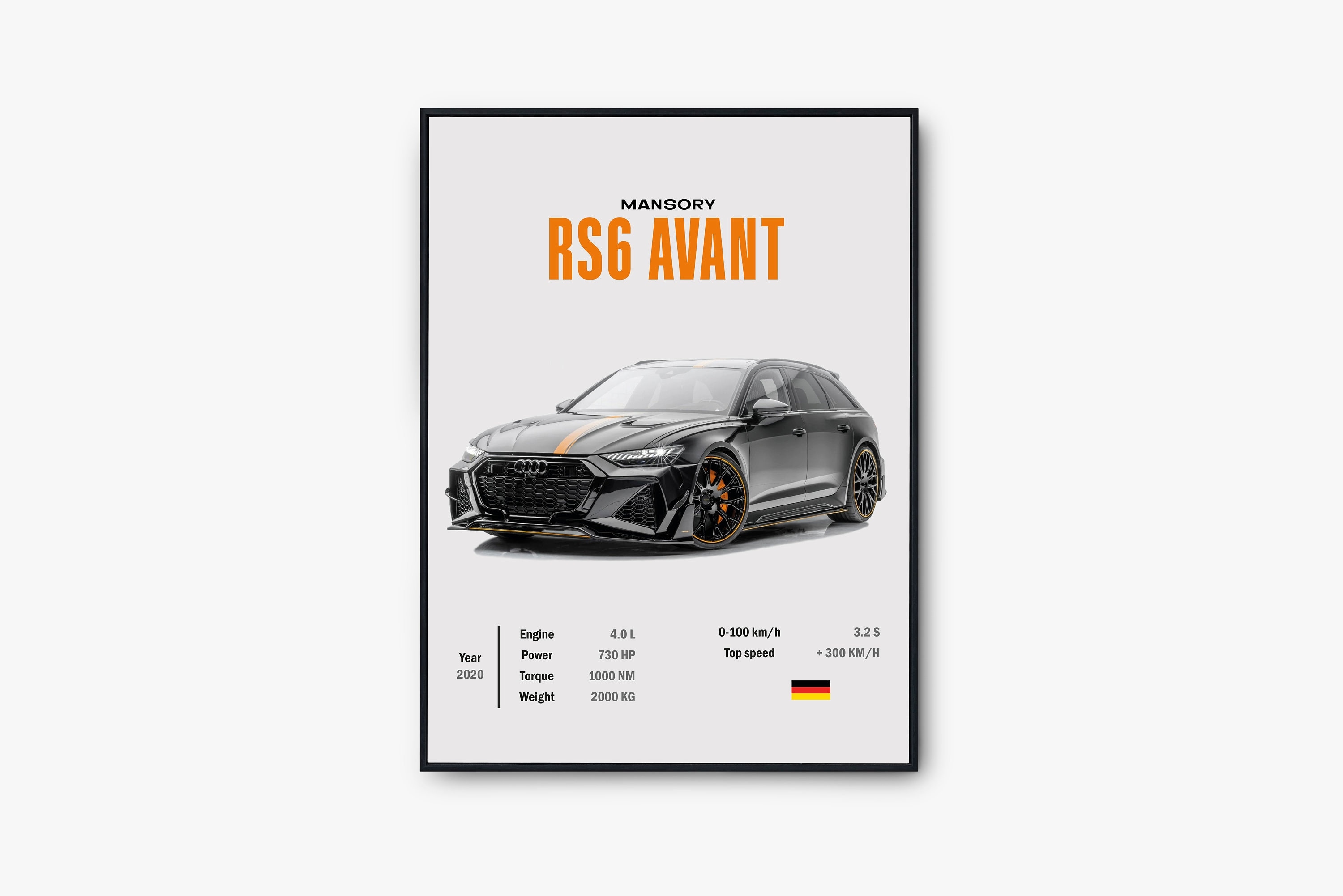 Audi RS6 Poster, Mansory Poster, Supercar Wall Art, Car Post - Inspire ...