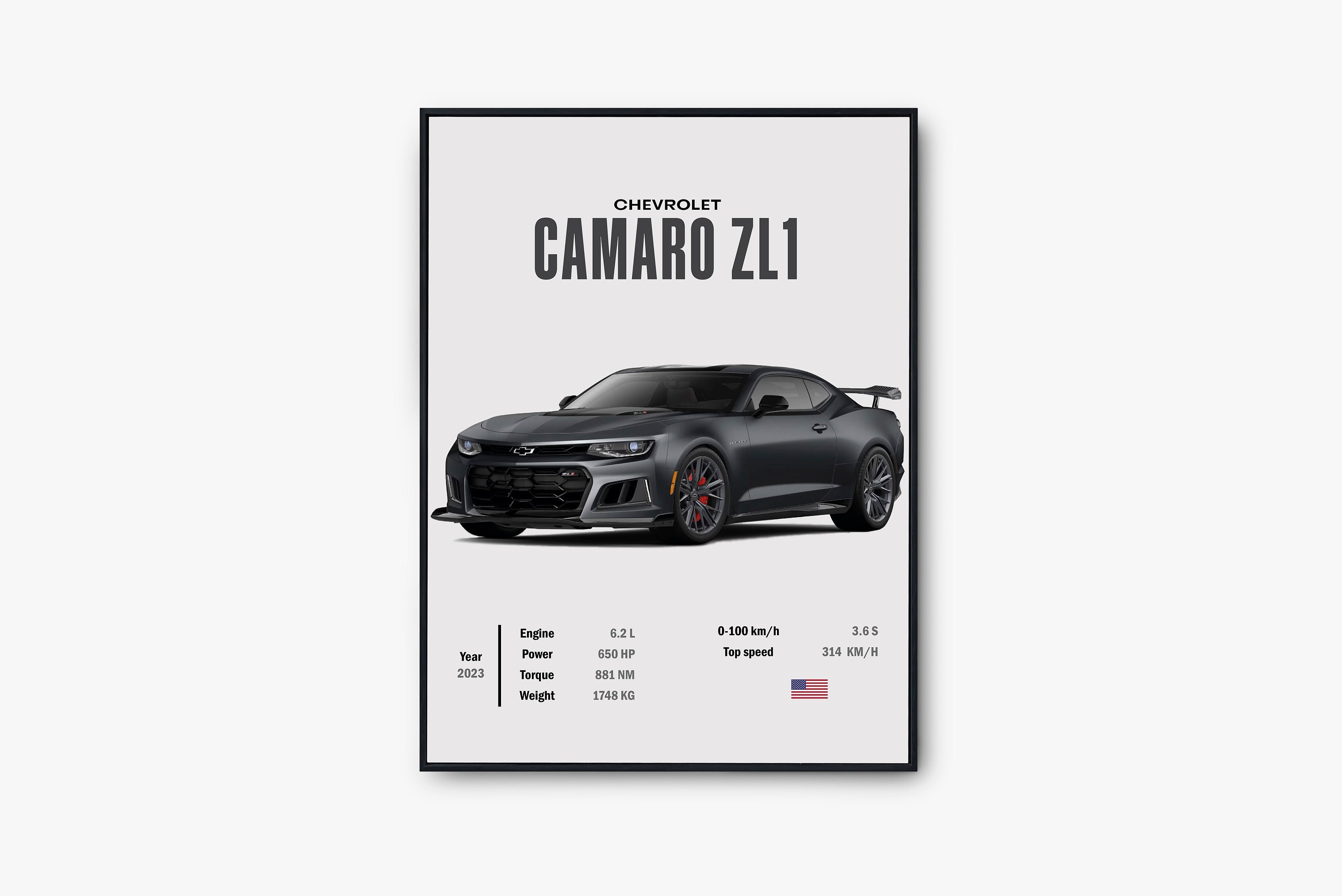 Camaro Poster, Chevrolet Camaro ZL1, Supercar Wall Art, Car | Inspire ...