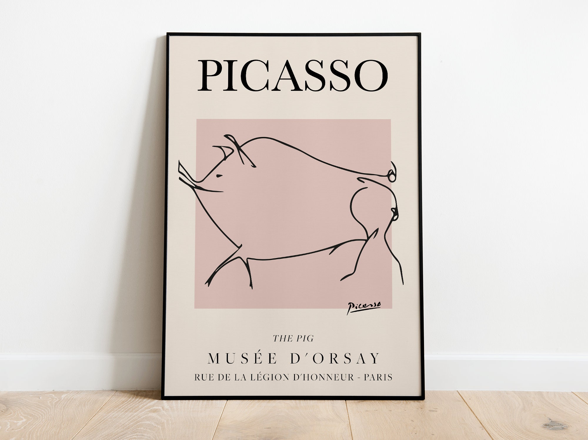 Picasso - The Pig, Exhibition Vintage Line Art Poster, Minim | Inspire ...