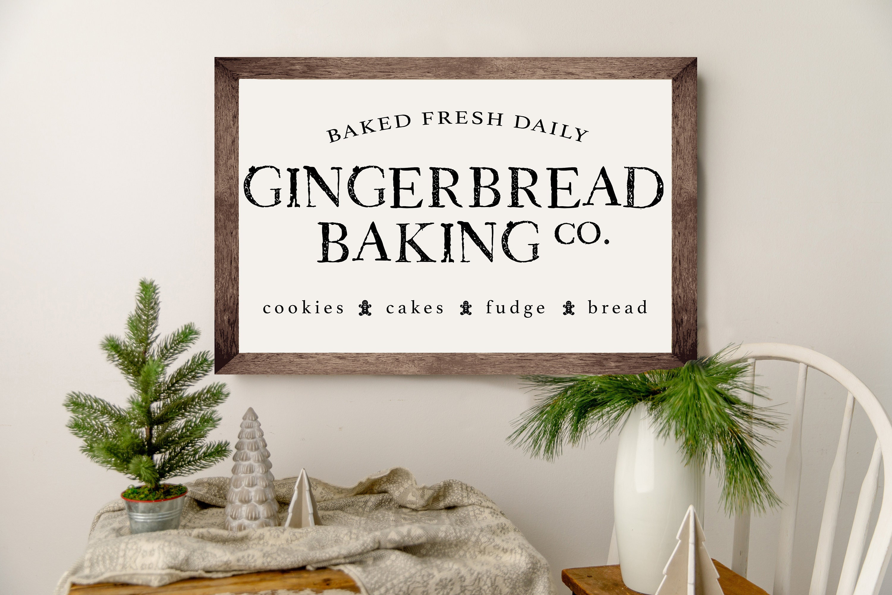 Gingerbread Baking Co Sign, Christmas Sign, Christmas Wall A | Inspire ...