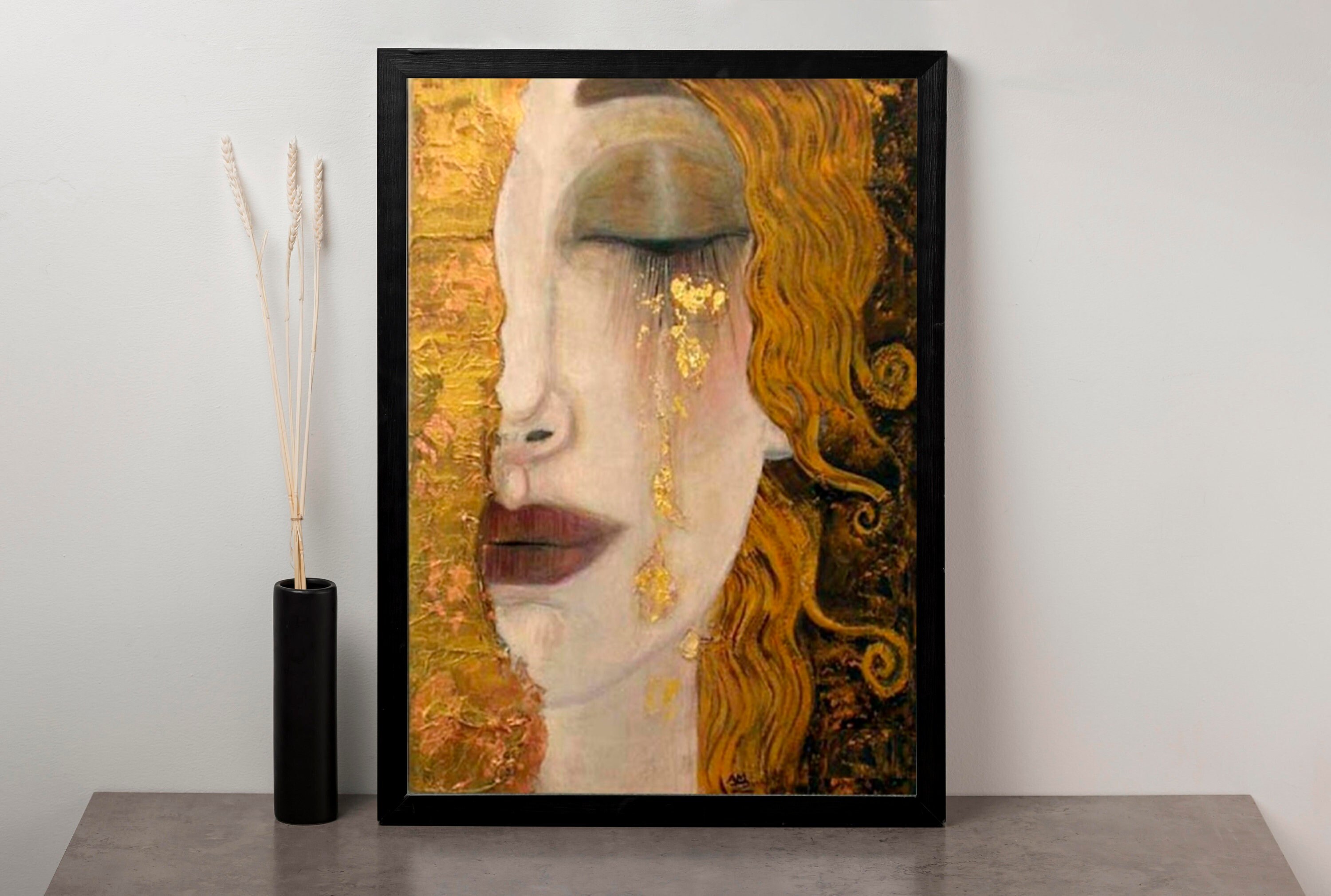 Gustav Klimt Freyas Tears Canvas, Framed Freyas Tears, Gusta | Inspire ...